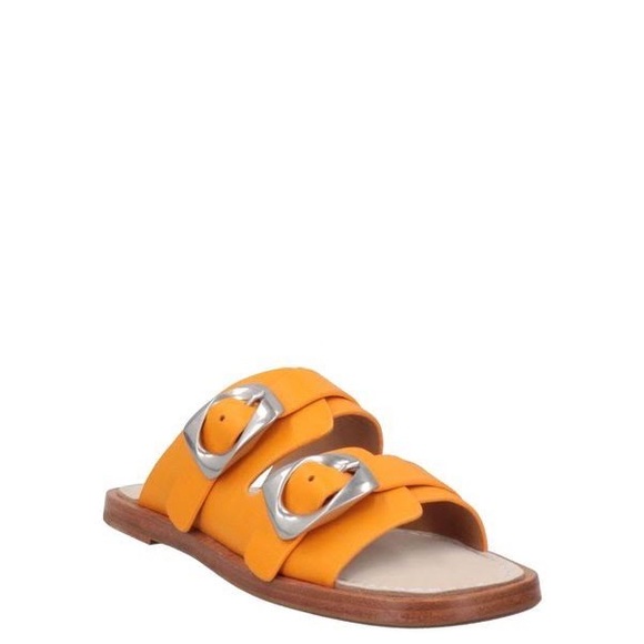 rag & bone | Shoes | Rag Bone Buckledetailed Orange Leather Slides Size ...